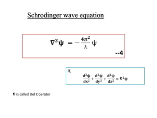 The time independent Schrödinger wave equation | PPTX