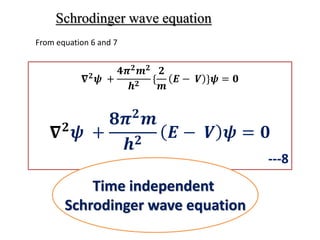 The time independent schrodinger wave equation | PPTX