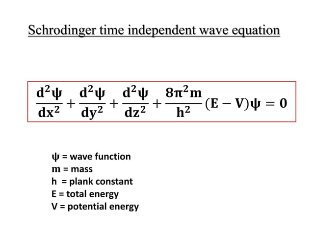 The time independent schrodinger wave equation | PPTX | Physics | Science