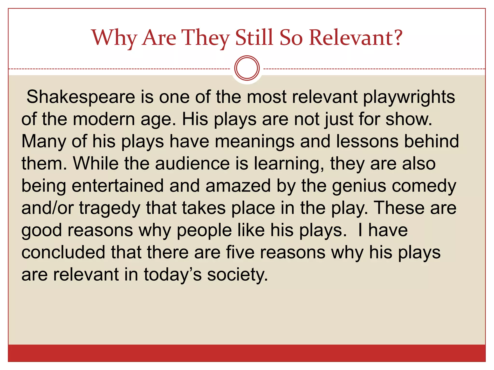 The timeless idea that is shakespeare | PPTX