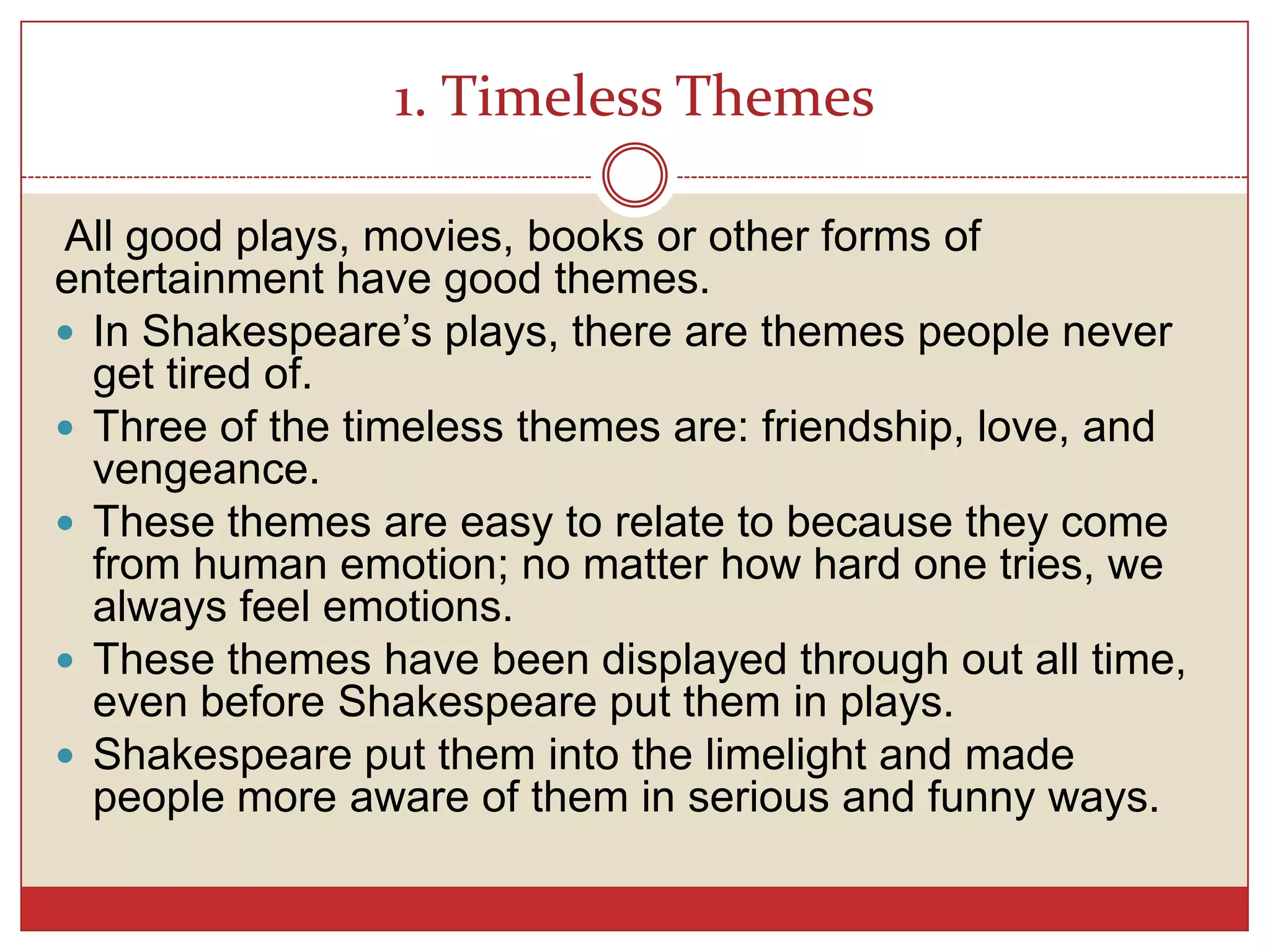 The timeless idea that is shakespeare | PPTX