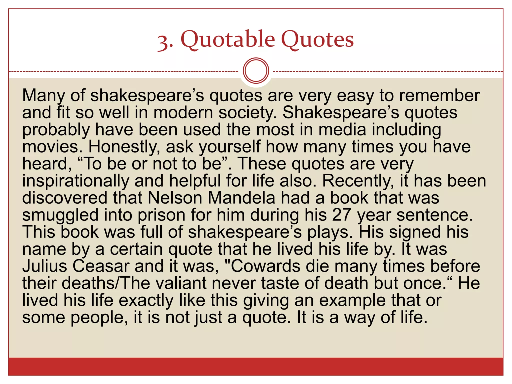 The timeless idea that is shakespeare | PPTX