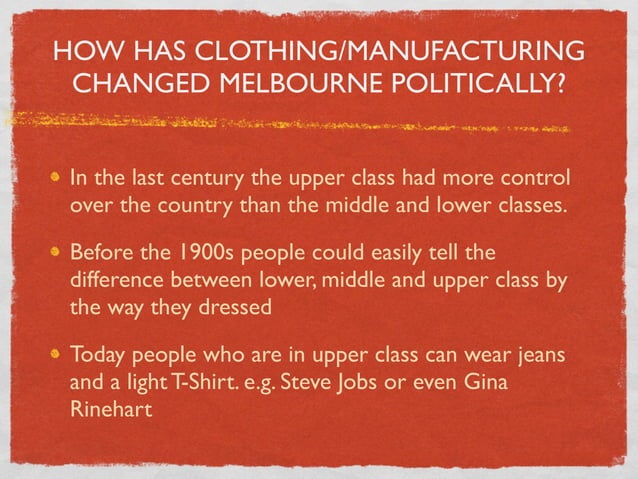 The Timeline of Clothing & Manufacturing in Melbourne | KEY