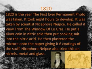 The Timeline Of Photography | PPTX