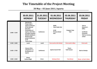 The timetable of_the_project_meeting | PPT