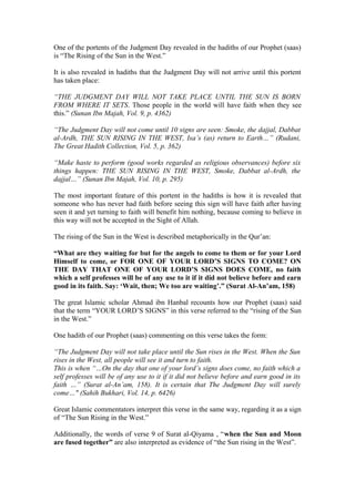 The time when the sun rises in the west is approaching. english | DOC ...