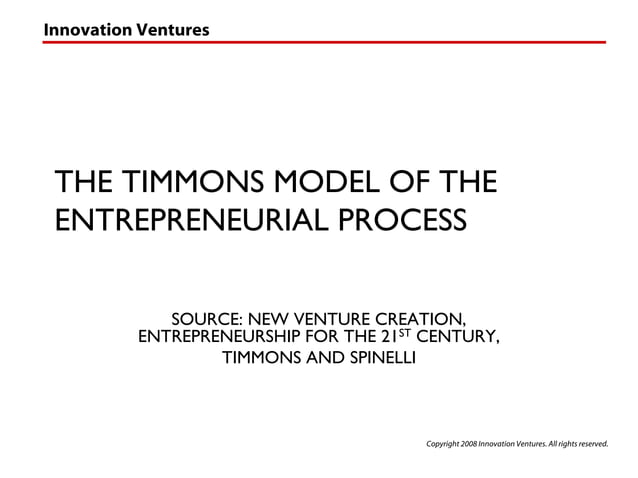 The Timmons Model Of The Entrepreneurial Process | PDF