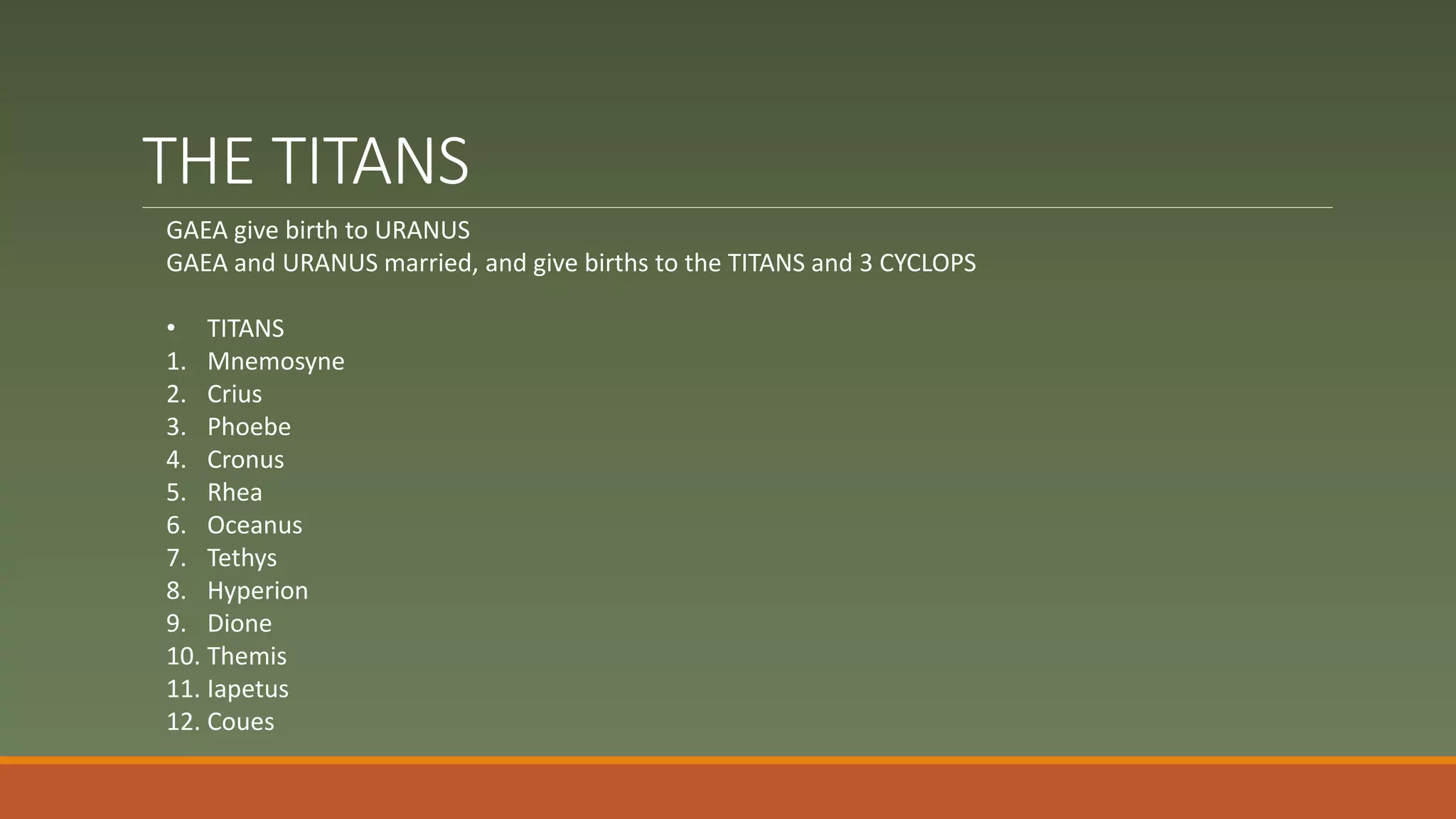 The titans and the twelve olympians | PPTX