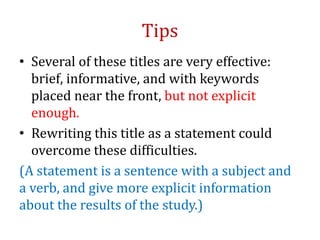 The title your scientific article | PPTX