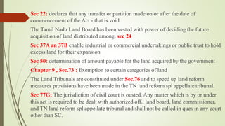 The TN Land Reforms (Fixation of Ceiling on land) Act, 1961.pptx