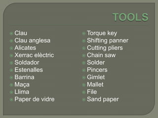 The tools | PPTX | Woodworking | Arts and Crafts