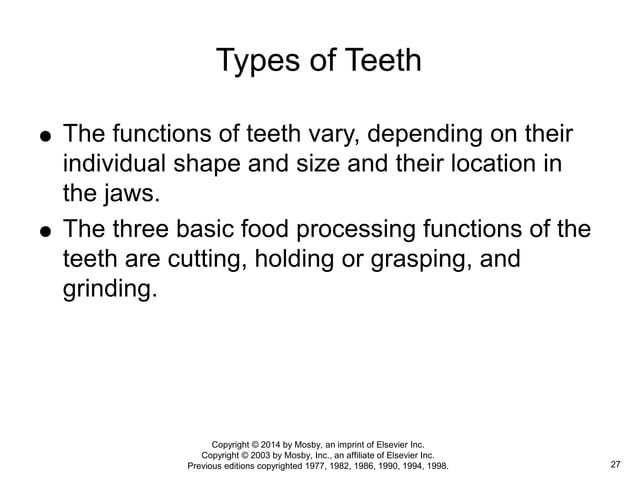 Nomenclature: The tooth functions and terms | PPT