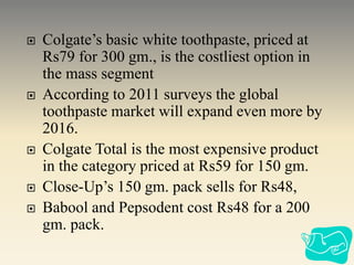 The toothpaste industry of India - 2012 | PPT