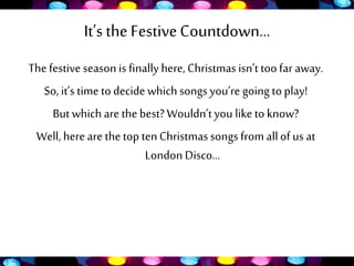 The Top 10 Christmas Songs | PPTX