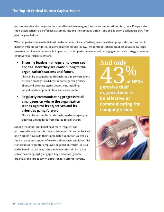 The Top 10 Critical Human Capital Issues of 2014 - i4cp