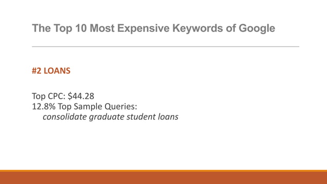 The top 10 most expensive keywords of google | PPT