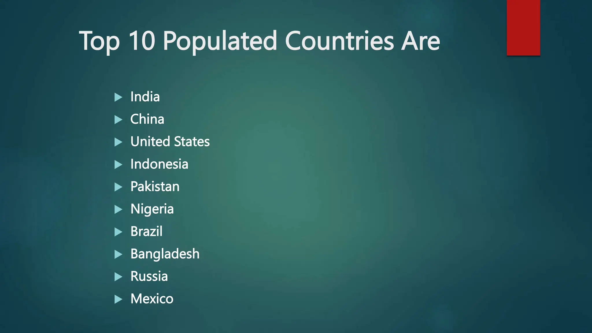 The Top 10 Populated Countries in the world.pptx