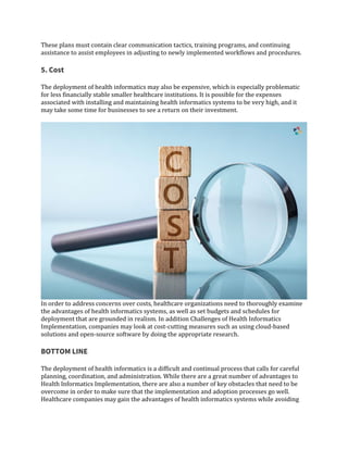 Top 5 Challenges of Health Informatics Implementation | The ...