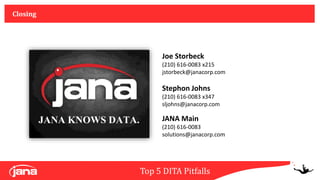 The Top 5 DITA Conversion and Authoring Pitfalls (and how to avoid them) | PPTX