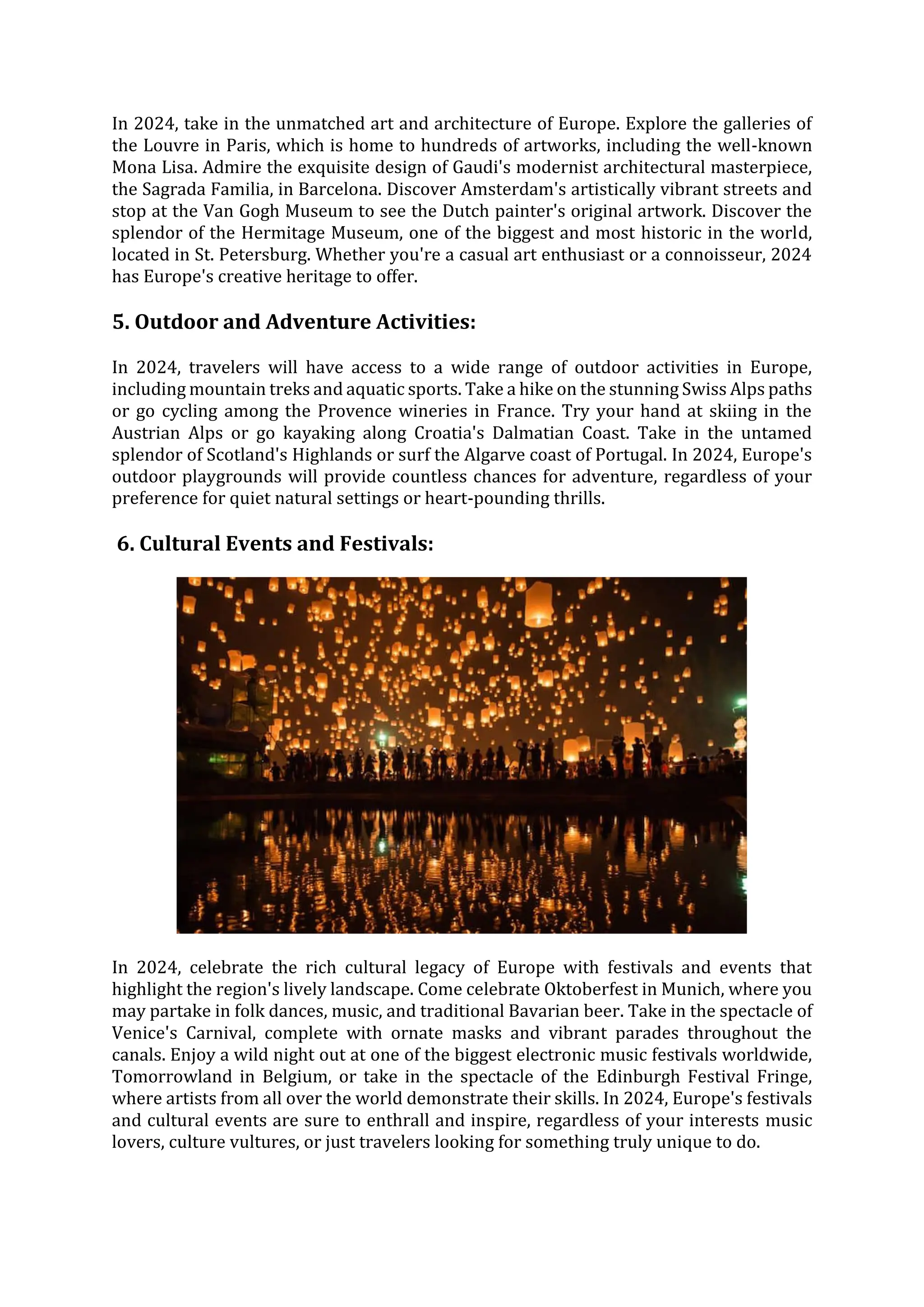 The Top 6 Europe Tours and Activities in 2024 | PDF