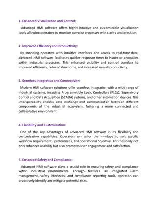 The Top Benefits of Implementing Advanced HMI Software Solutions | PDF