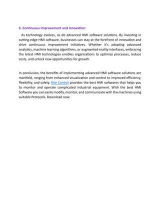 The Top Benefits of Implementing Advanced HMI Software Solutions | PDF