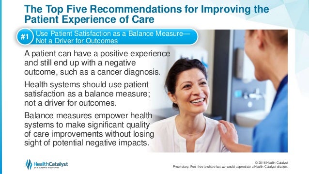The Top Five Recommendations for Improving the Patient Experience