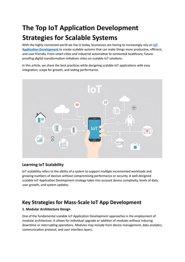 The Top IoT Application Development Strategies for Scalable Systems | PDF
