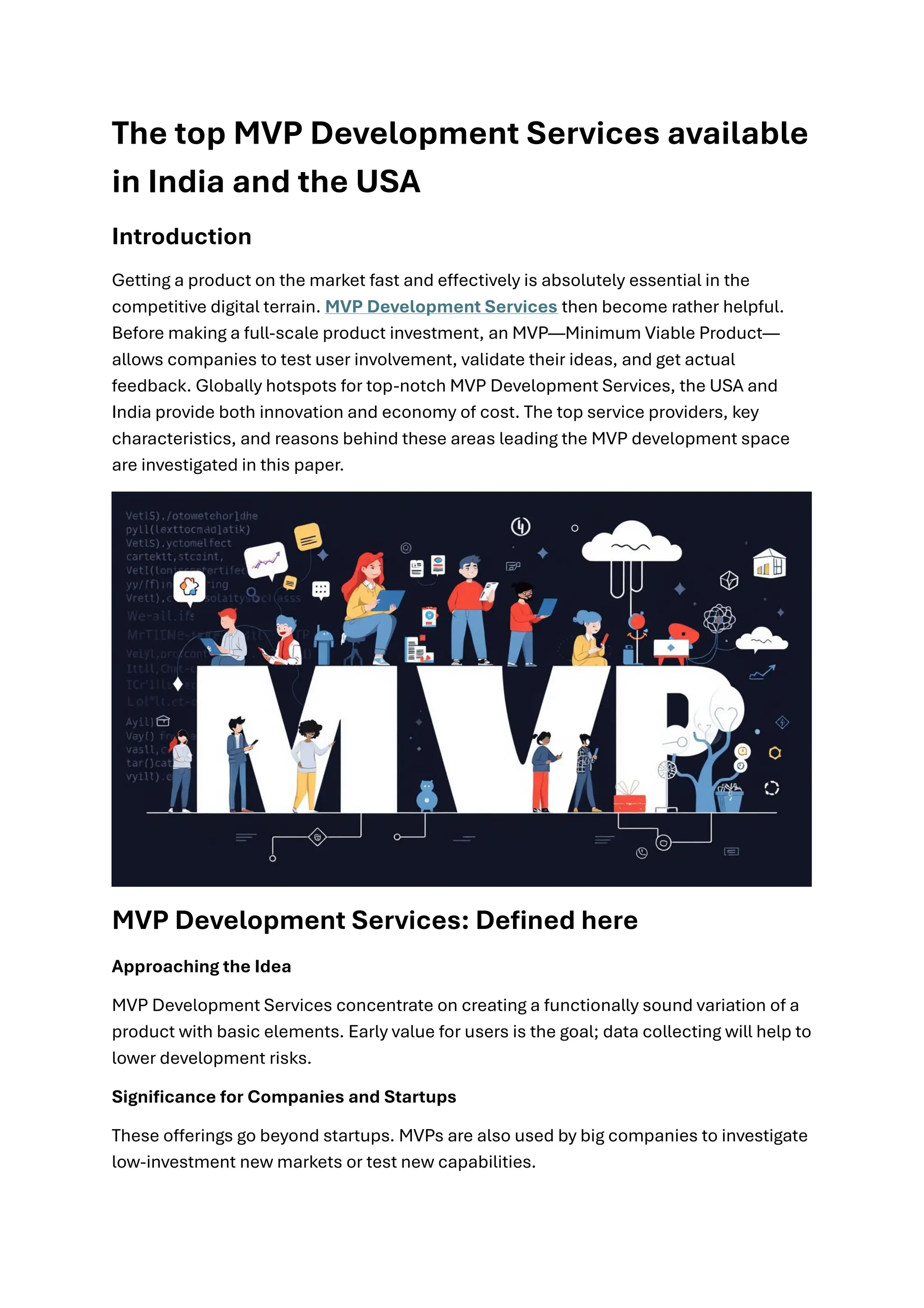 The top MVP Development Services available in India and the USA | PDF
