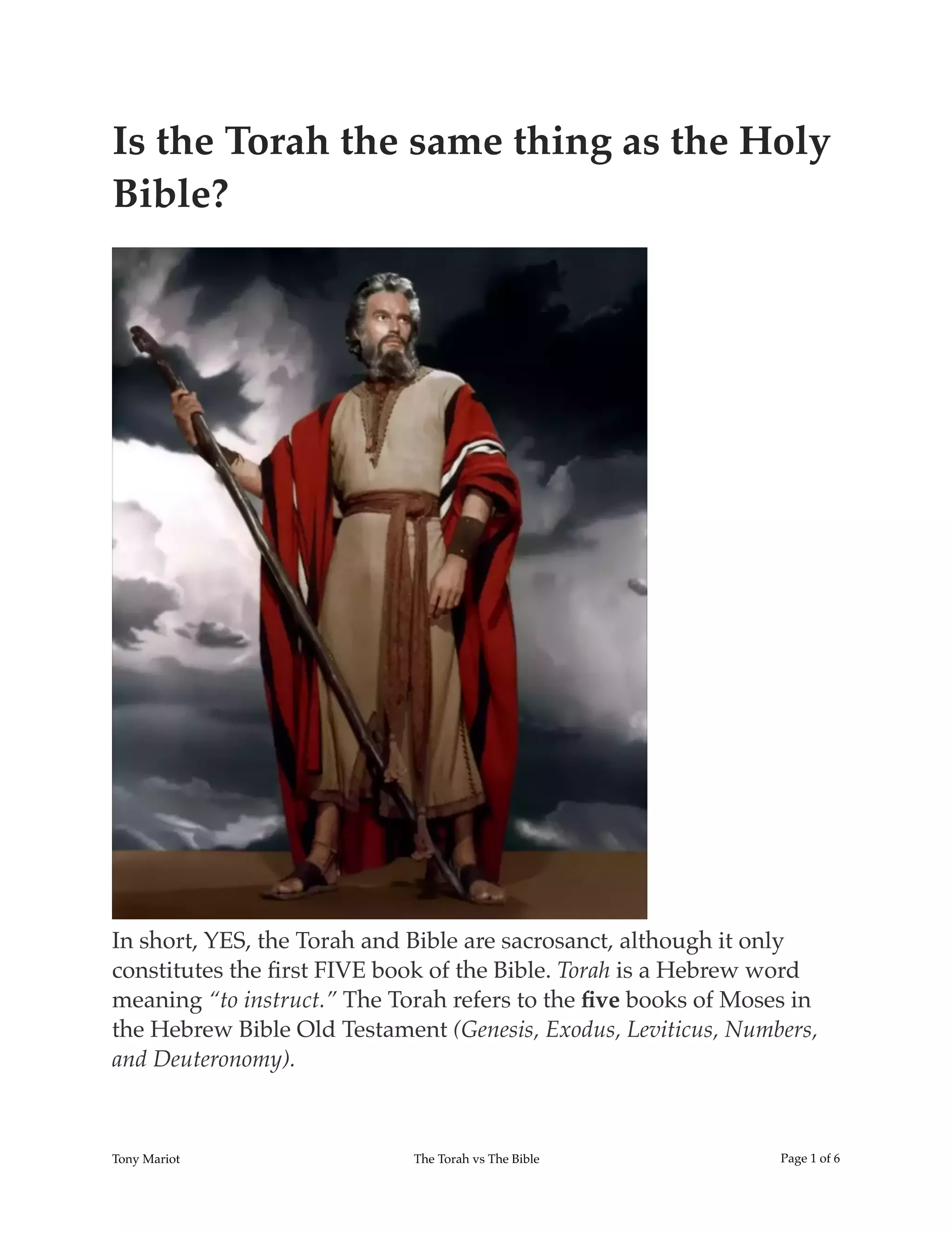 The Torah vs Bible | PDF