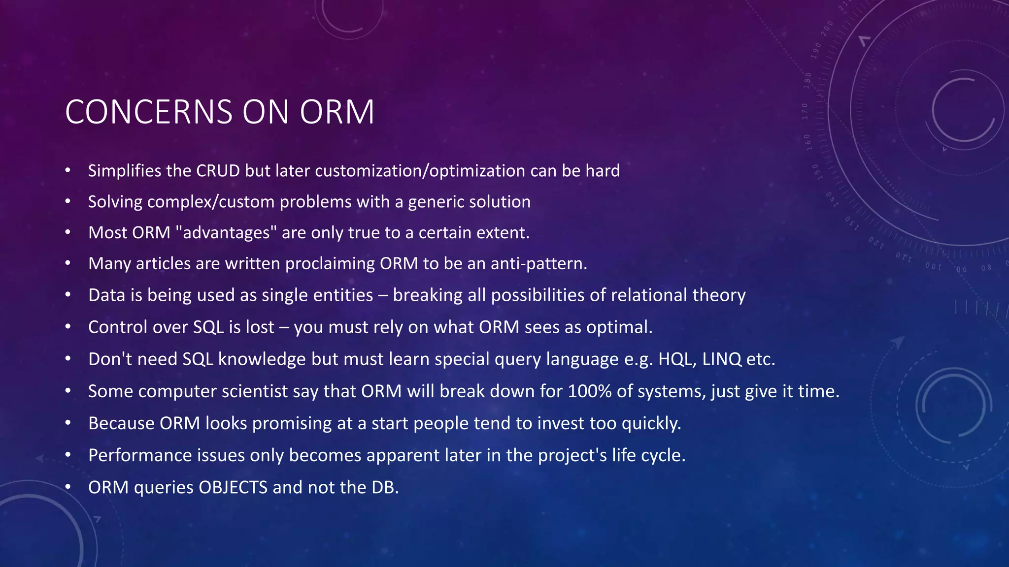 The tortoise and the ORM | PPTX | Databases | Computer Software and Applications