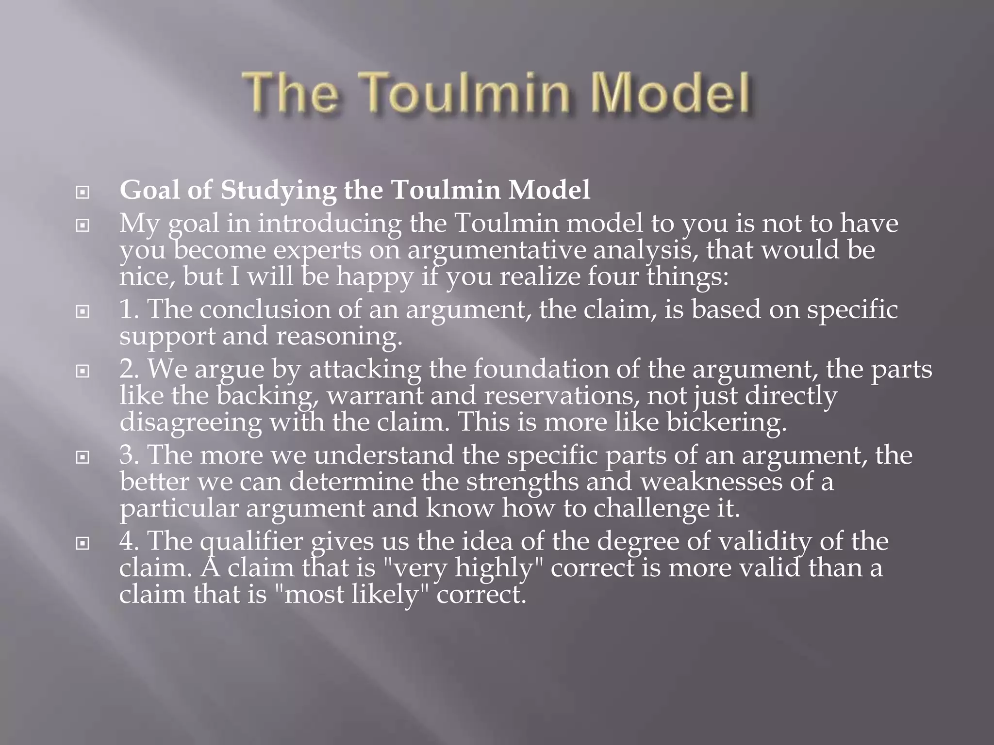 The Toulmin Model | PPT