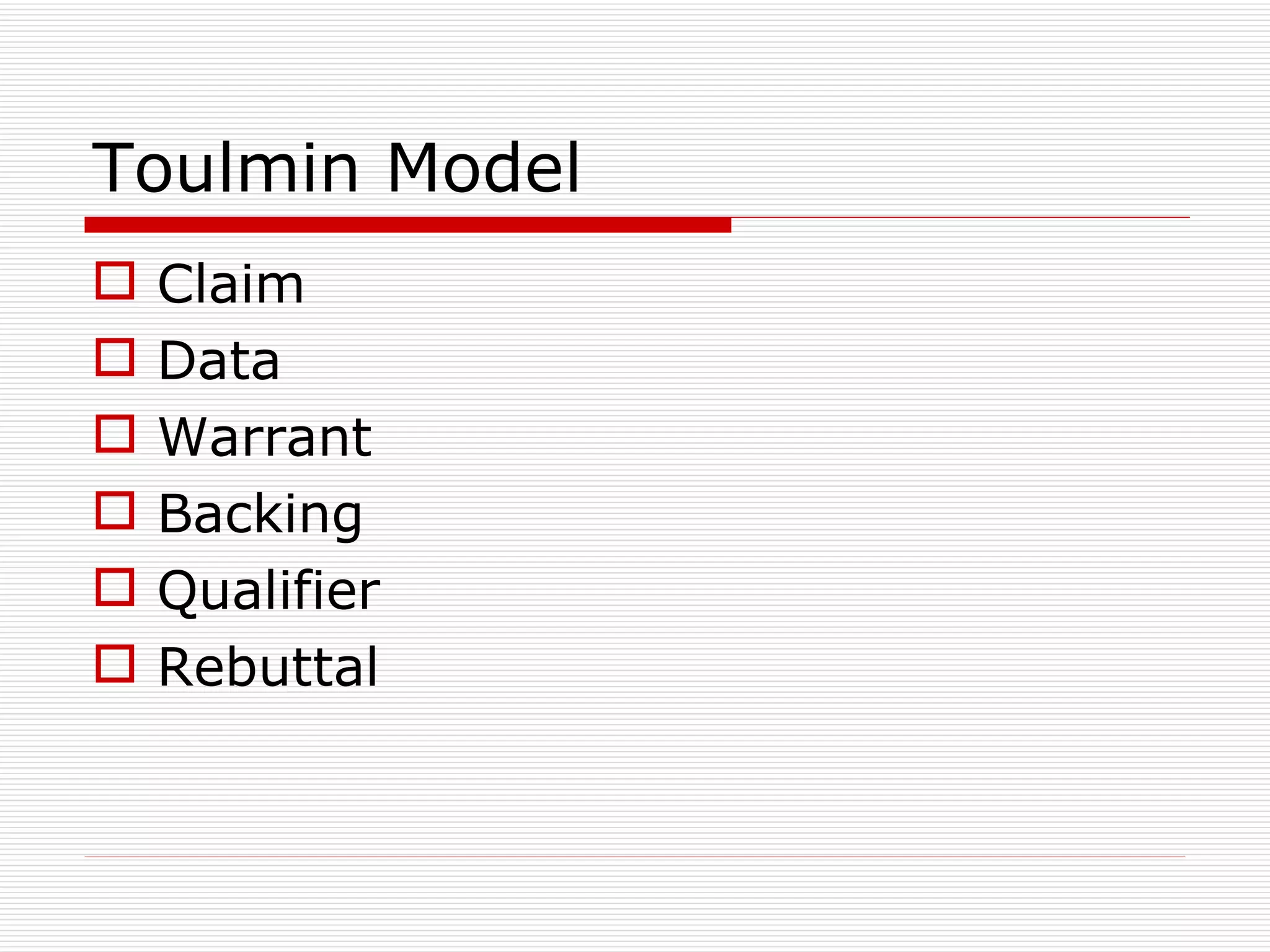 The Toulmin Model of Argument | PPT