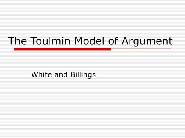 The Toulmin Model of Argument | PPT