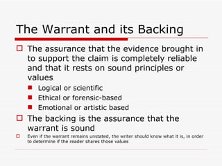 The Toulmin Model of Argument | PPT