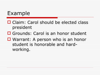 The Toulmin Model of Argument | PPT
