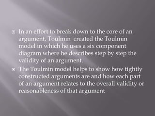 The toulmin model of argument tato | PPT