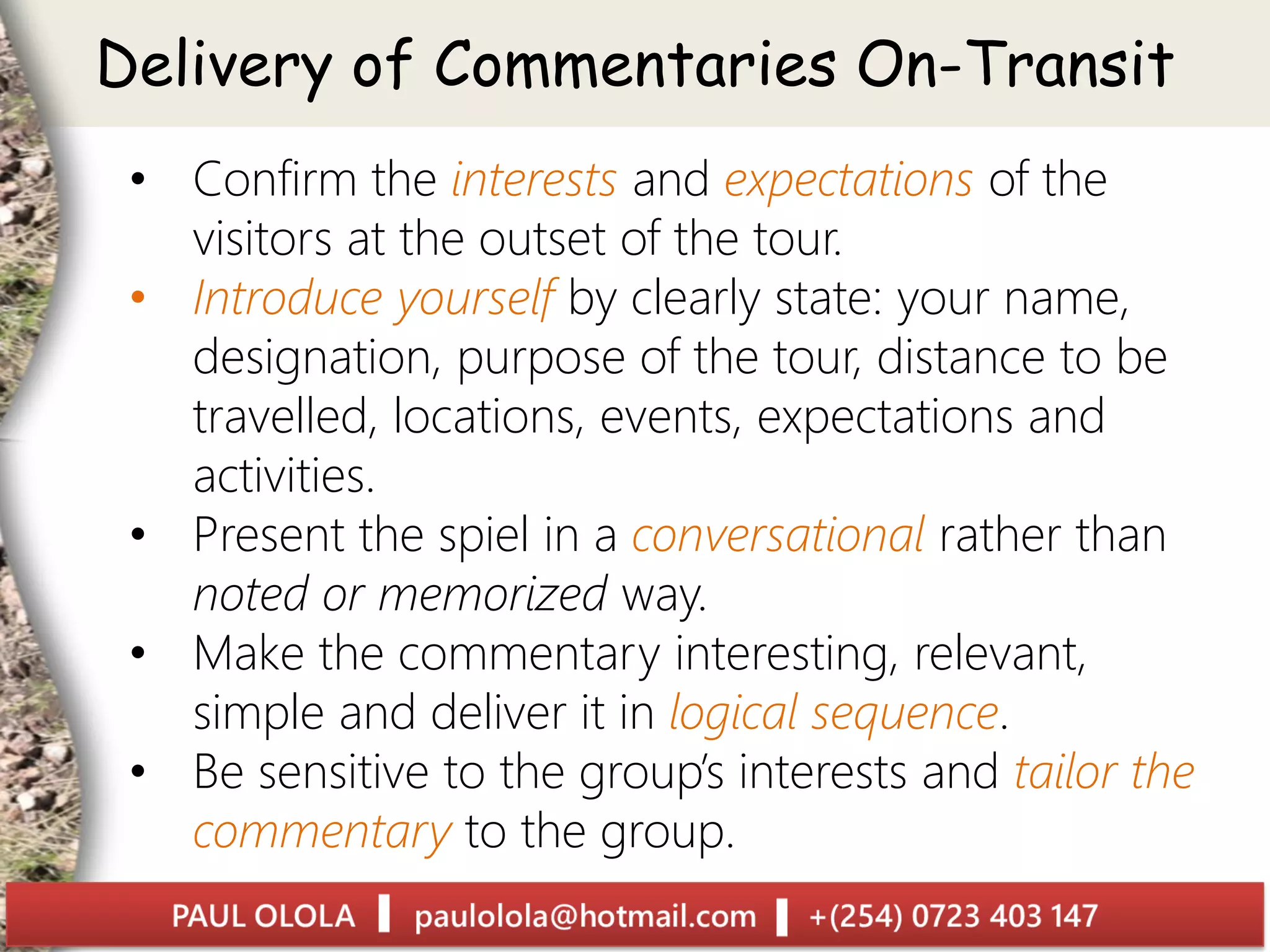 The Tour Commentary | PDF