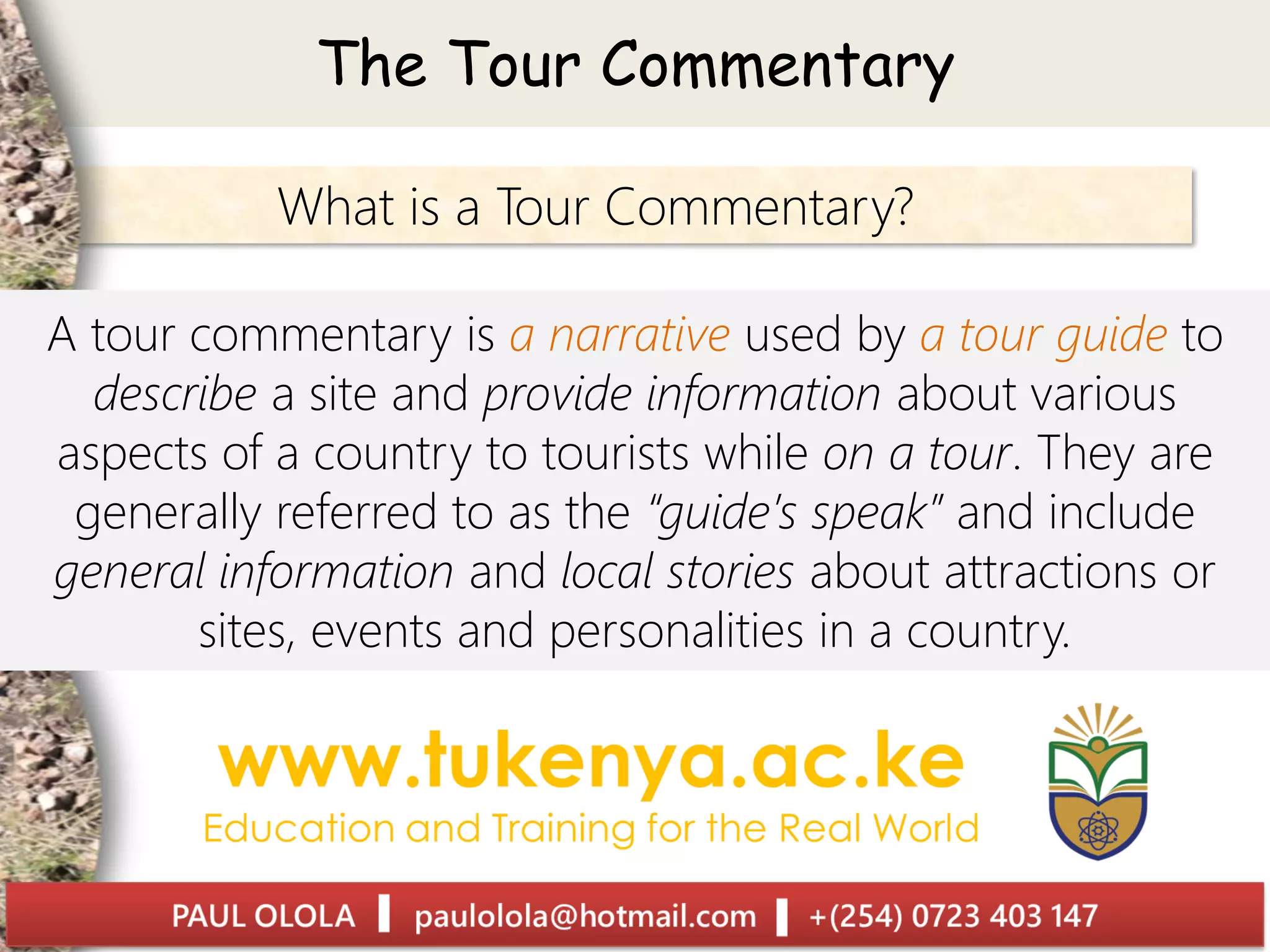 The Tour Commentary | PDF