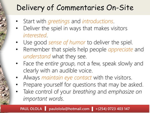 The Tour Commentary | PPT