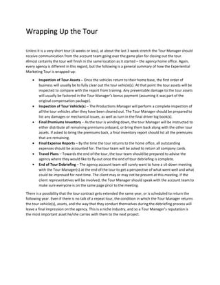The tour manager handbook | PDF