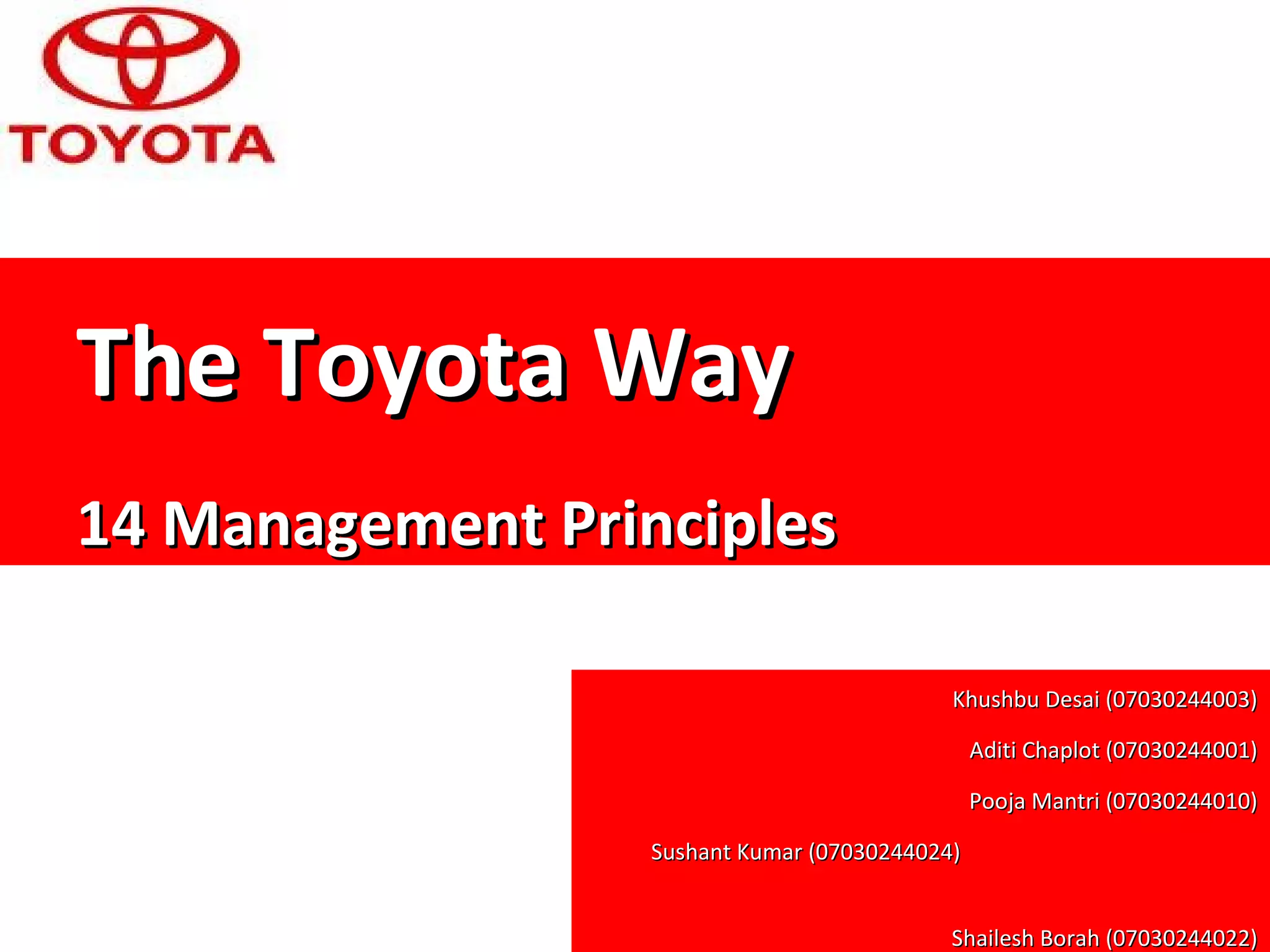 the toyota way (SCIT) pune PPt | PPT
