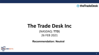 The trade desk (ttd) | PDF