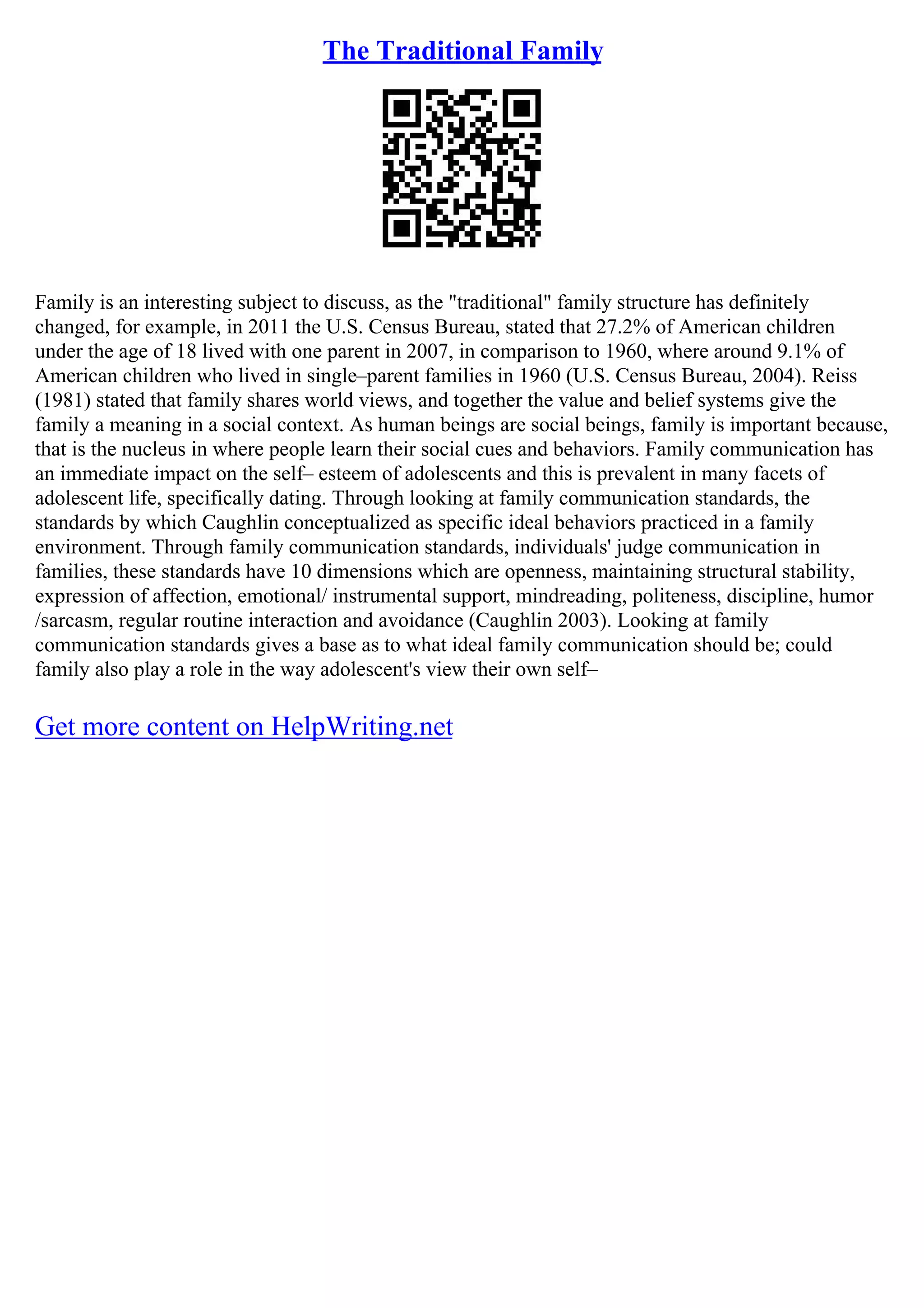 The Traditional Family | PDF