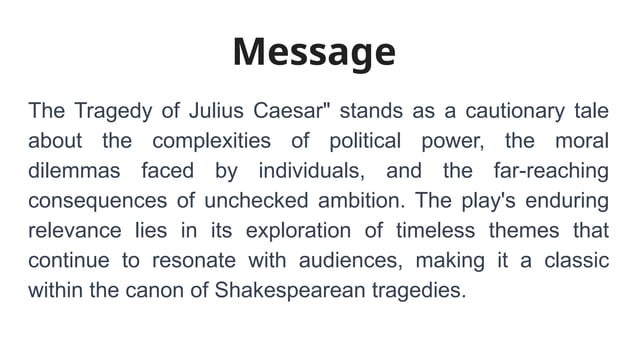 The Tragedy Of Julius Caesar . | PPT