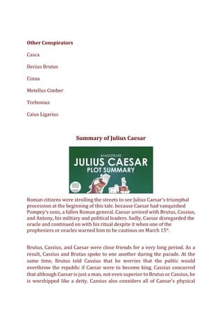 The Tragedy of Julius Caesar by William Shakespeare | PDF