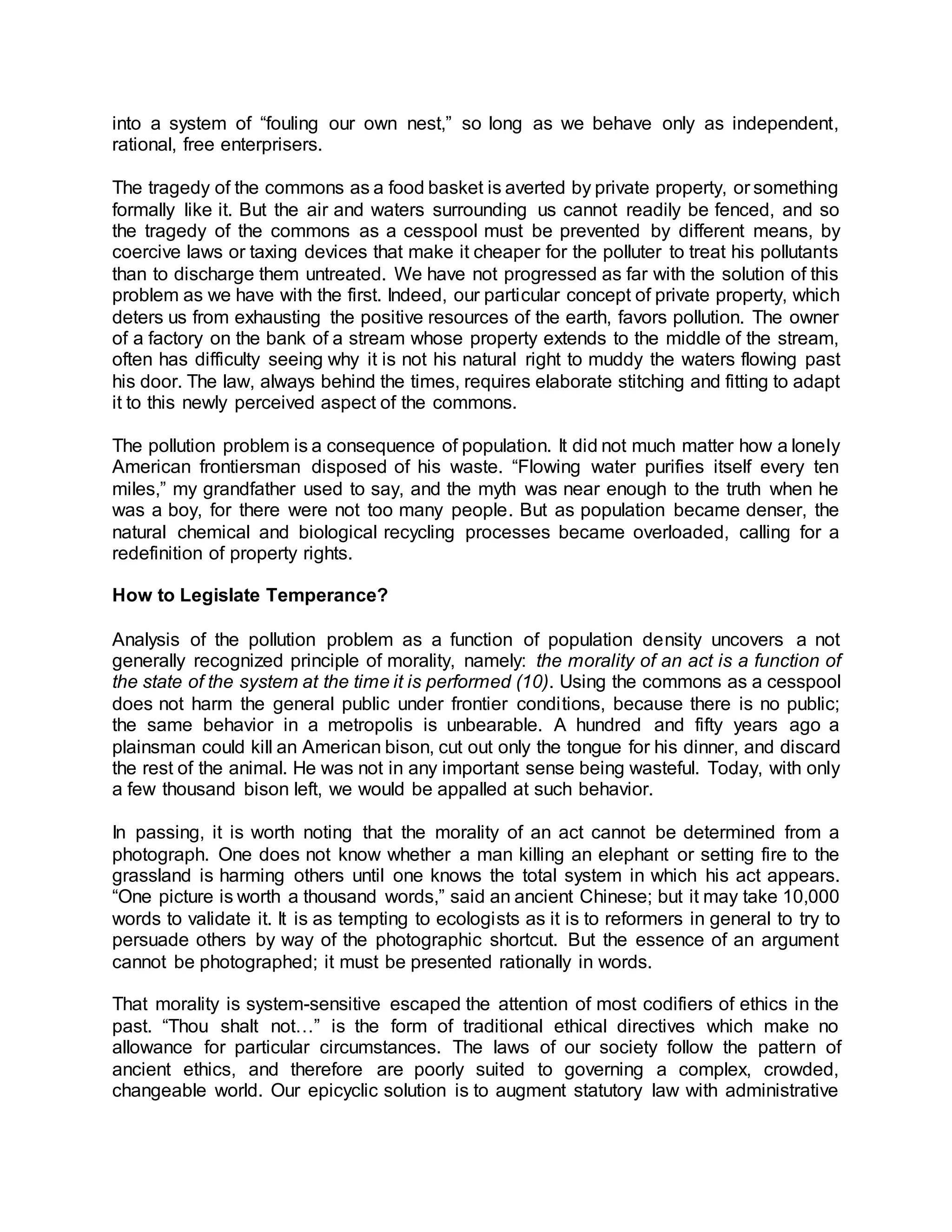 The tragedy of the commons | PDF