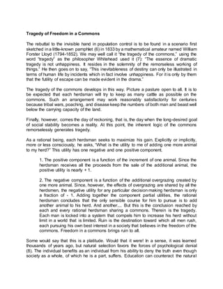 The tragedy of the commons | PDF