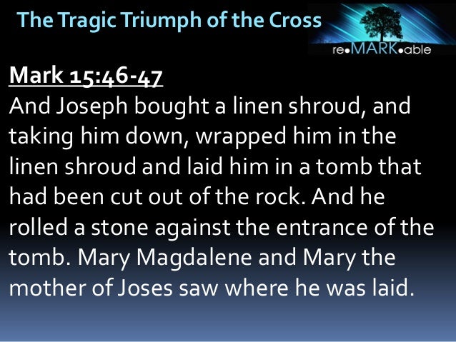 The tragic triumph of the cross mark 15-21-47