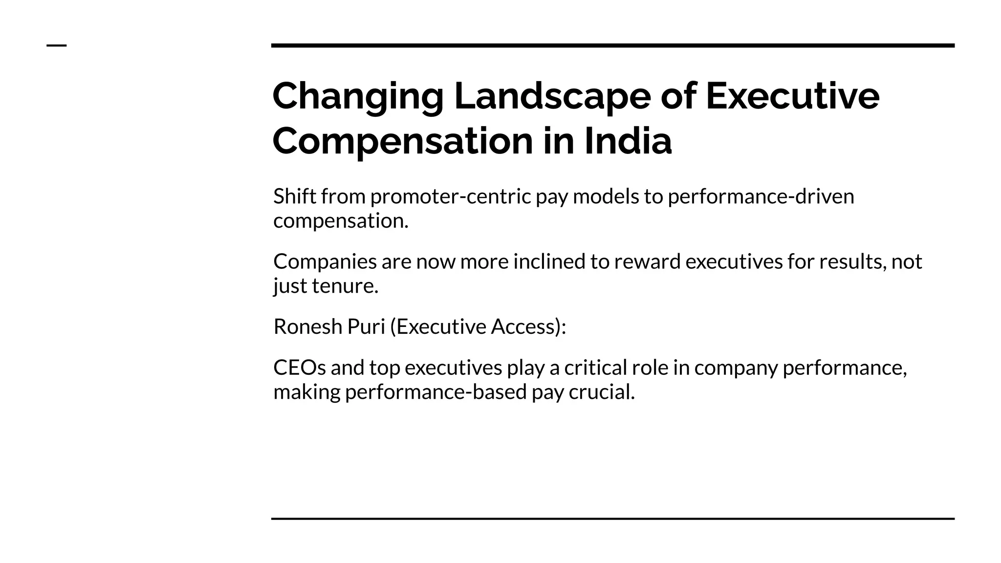 The Transformation of Executive Compensation in India | PDF